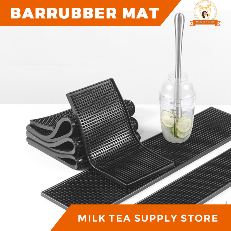Black Bar Mat Rubber Bar Mat Service Spill Mat Glass Drip Tray Beer ...
