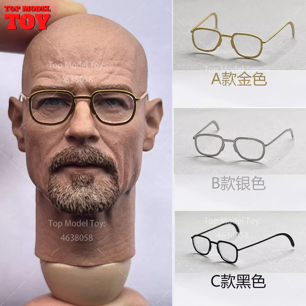 1/6 Mr. White Bryan Cranston Head Carving Alloy Glasses Model War ...