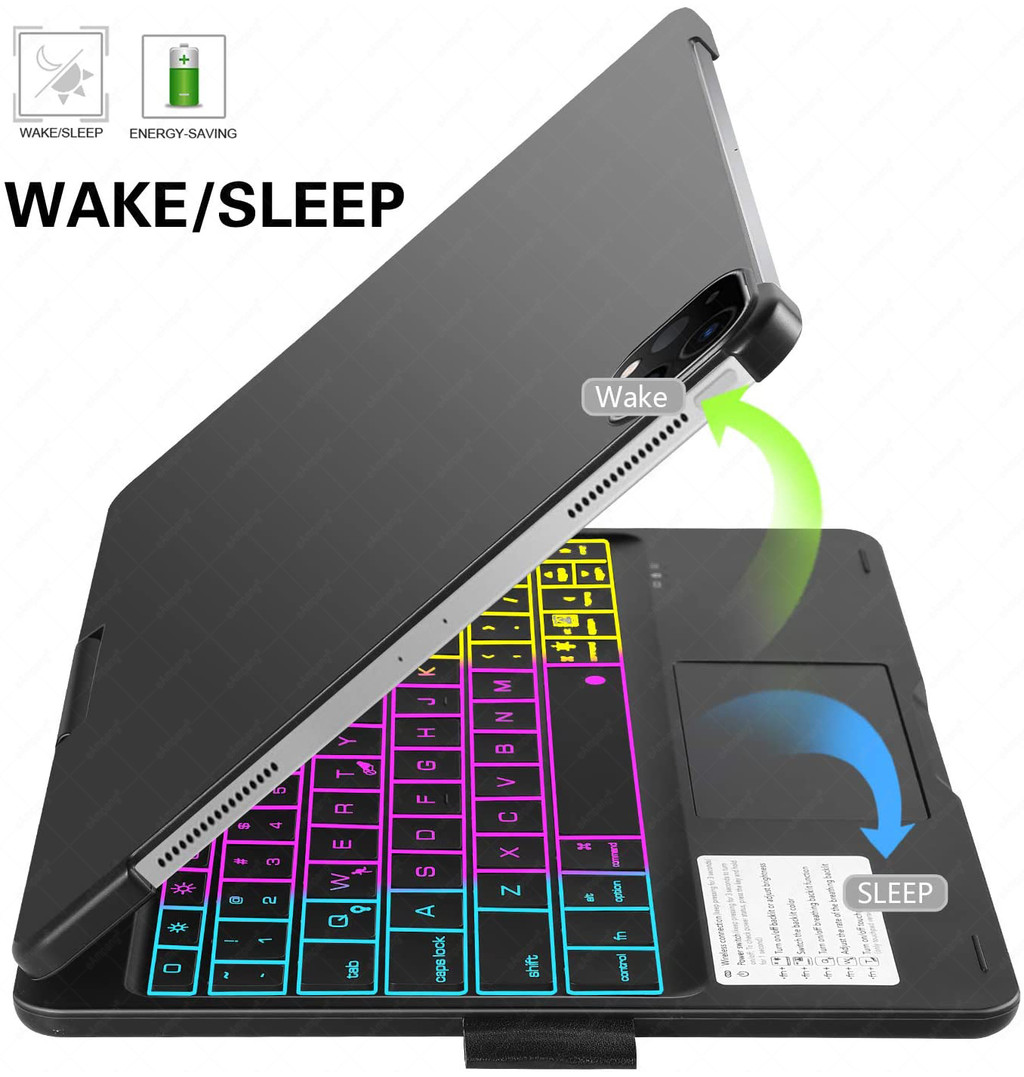 360 Rotate Keyboard Case For iPad 10Gen 2022 11th A16 10.9 7 8 9th 10.2 ...