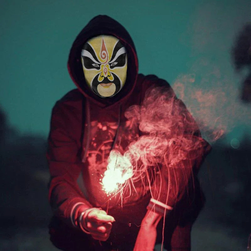 Bluetooth APP Control Smart Carnival Mas Display Led Light Up Mask ...