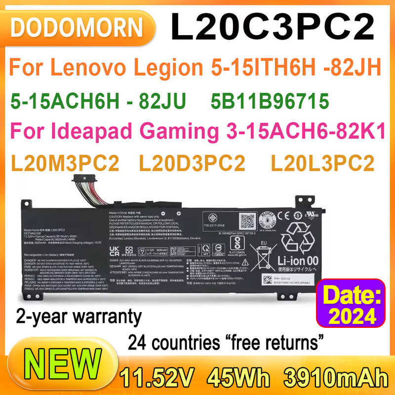 Bagong Baterya ng Laptop L20C3PC2 L20M3PC2 Para sa Lenovo Ideapad ...