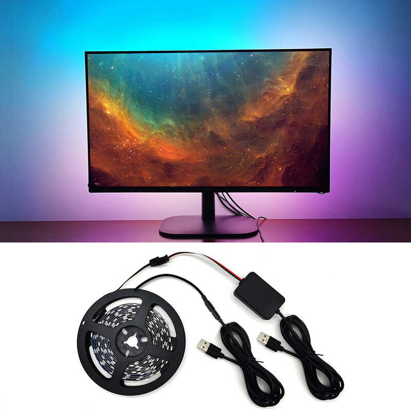 Computer DIY Ambient Monitor Desktop PC Screen Backlight Lighting RGB ...