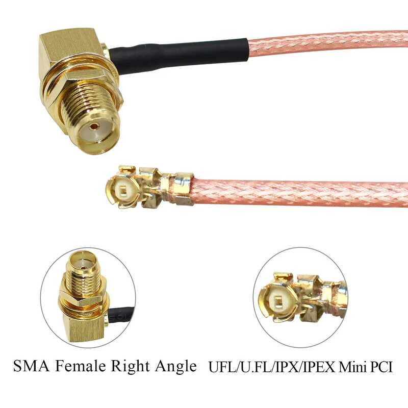 IPX Coax Female Right Angle To U.Fl UFL IPEX RF Coaxial Rg178 Pigtail ...