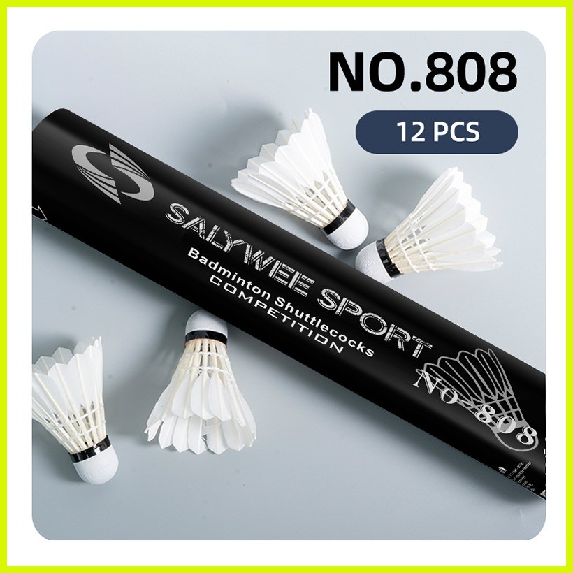 ☂ Alpsport 808 12pcs/Tube White Goose Feather Durable Badminton ...