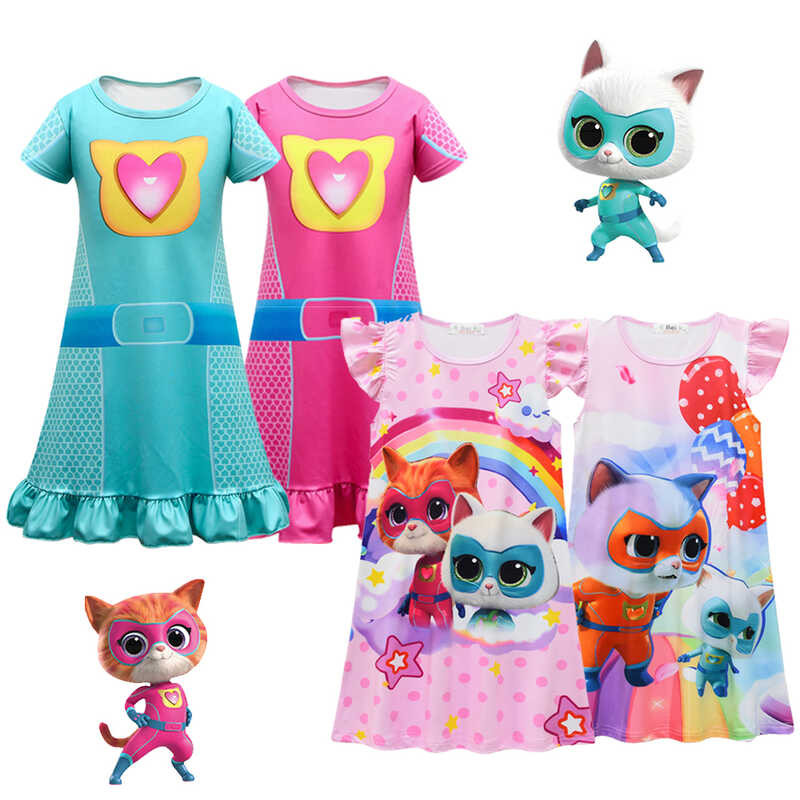 Superkitties Kostum Mga Cosplay Nightgown Super Cat Damit Para Sa Mga ...
