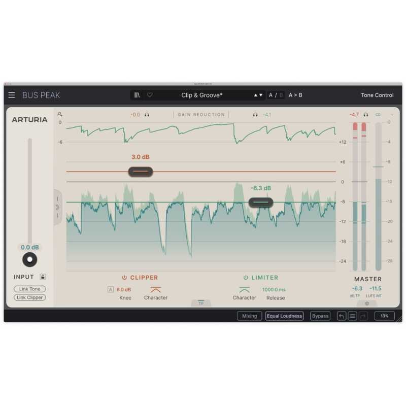 Arturia BUS PEAK Mastering Bus Multiple Coloration Clipper Limiter ...