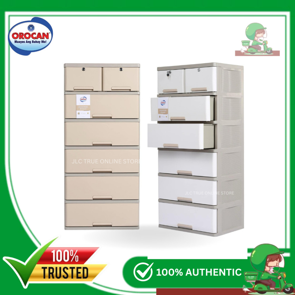 NEW OROCAN ESSENTIAL DRAWER 5 / 6 Layer White And Beige | Shopee ...