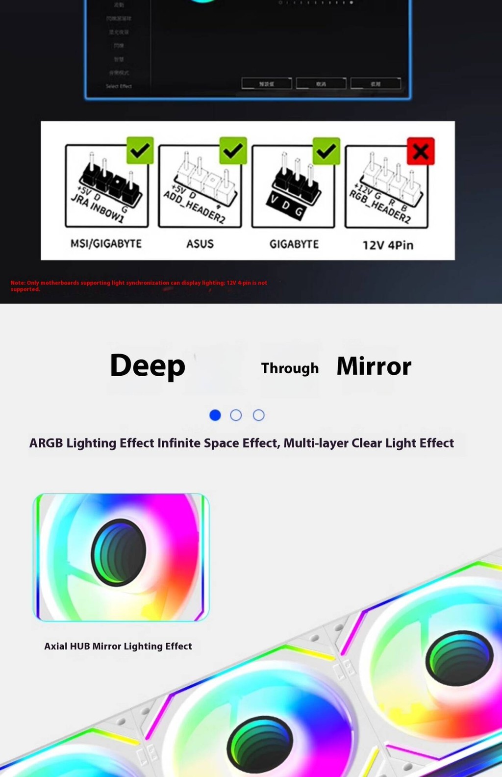 Jungle leopard Interstellar Building Blocks V2 Fan Splicing Reverse Blade 12cm White Case Fan ...