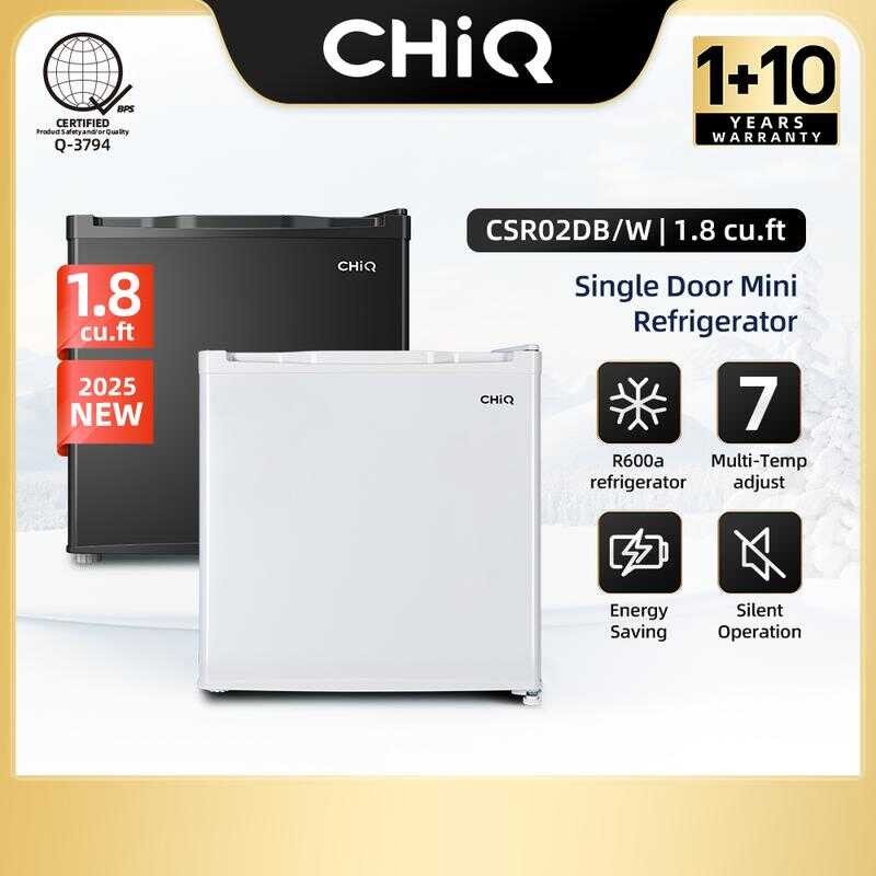 【New】Chiq 1.8 Cu.Ft Single Door Mini Refrigerator Csr02dw, White With ...
