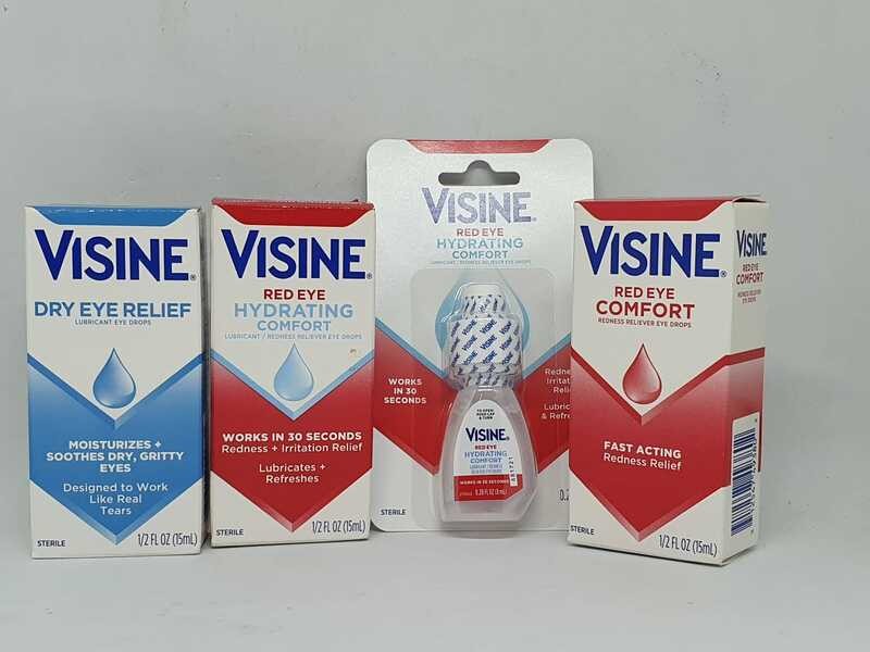 Visine & Red Eye Drops Hydrating Lubricant For Dryness Redness ...