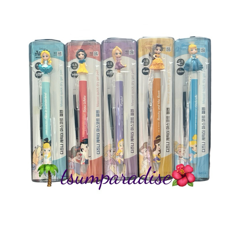 Disney Princess Black Ink Mascot Gel Pen with Refill Alice Snow White ...