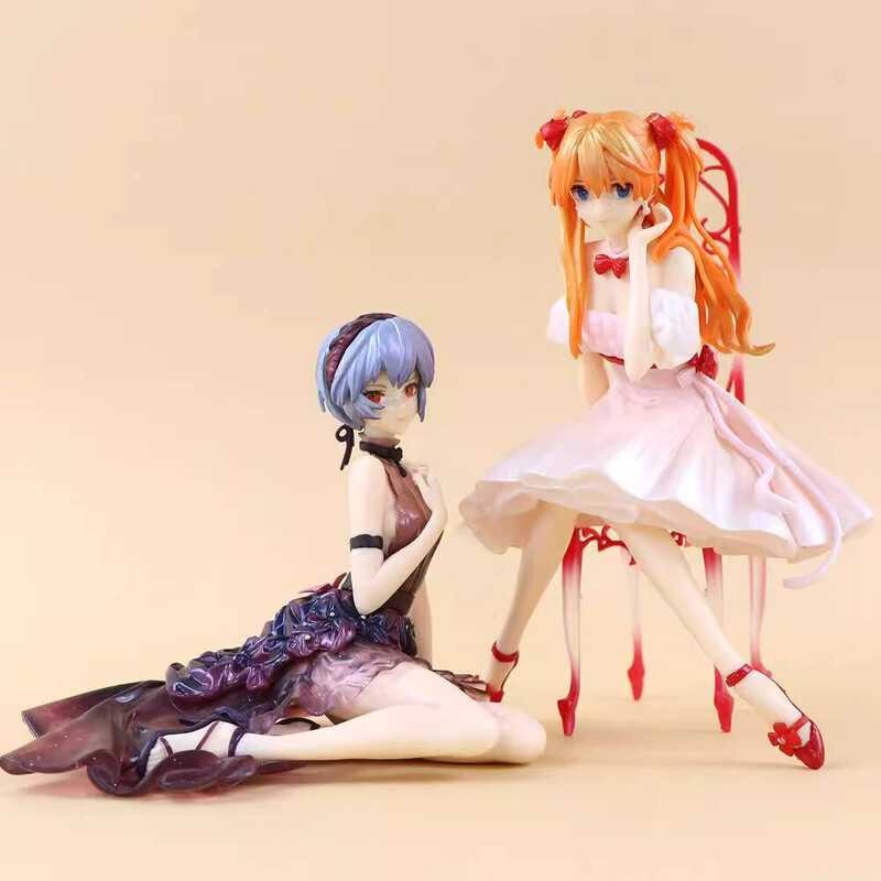 dam Evangelion Figures Asuka And Rei Ayanami Flower Language Case Anime ...