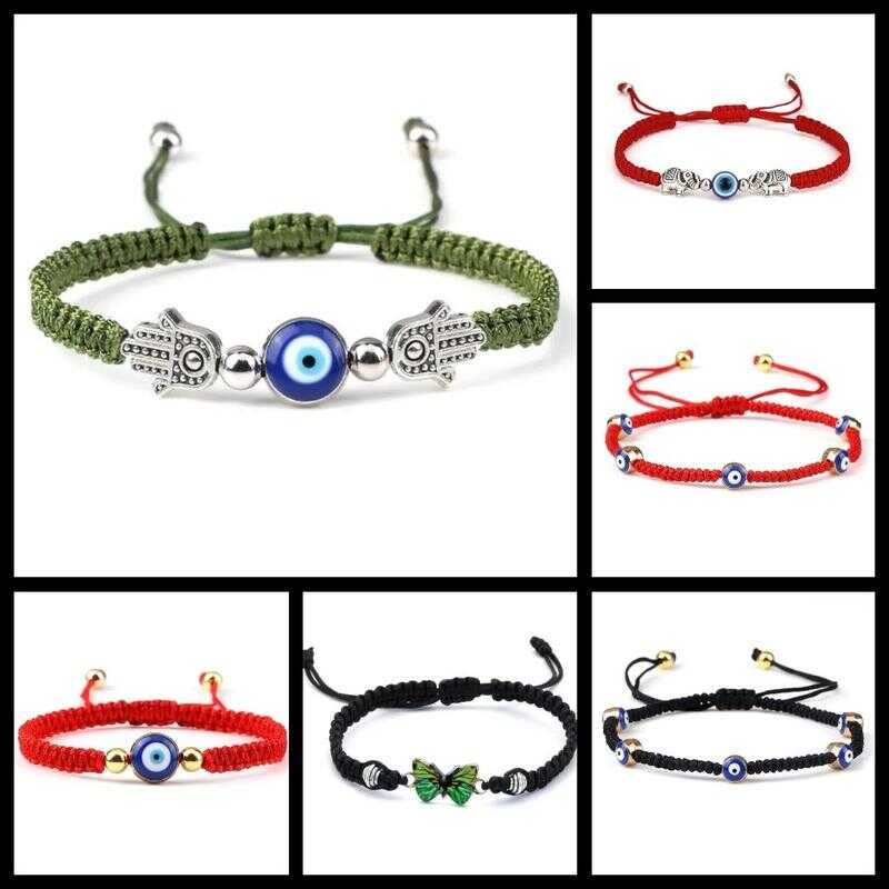 Creative Red Black Thread Bracelets Bohemian Devil's Eye Braided ...