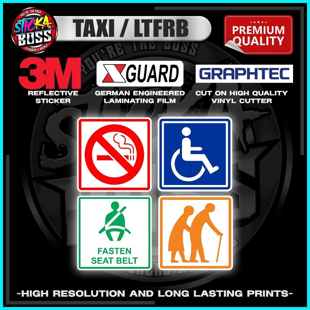 TAXI / LTFRB | 3M REFLECTIVE STICKER | PREMIUM LAMINATED【PREMIUM ...