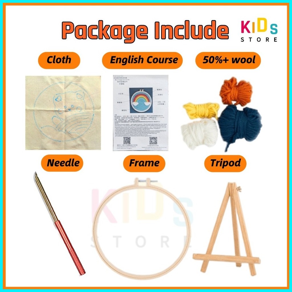 Cartoon Embroidery Kit Needlework for Beginner Cross Stitch Set/DIY ...