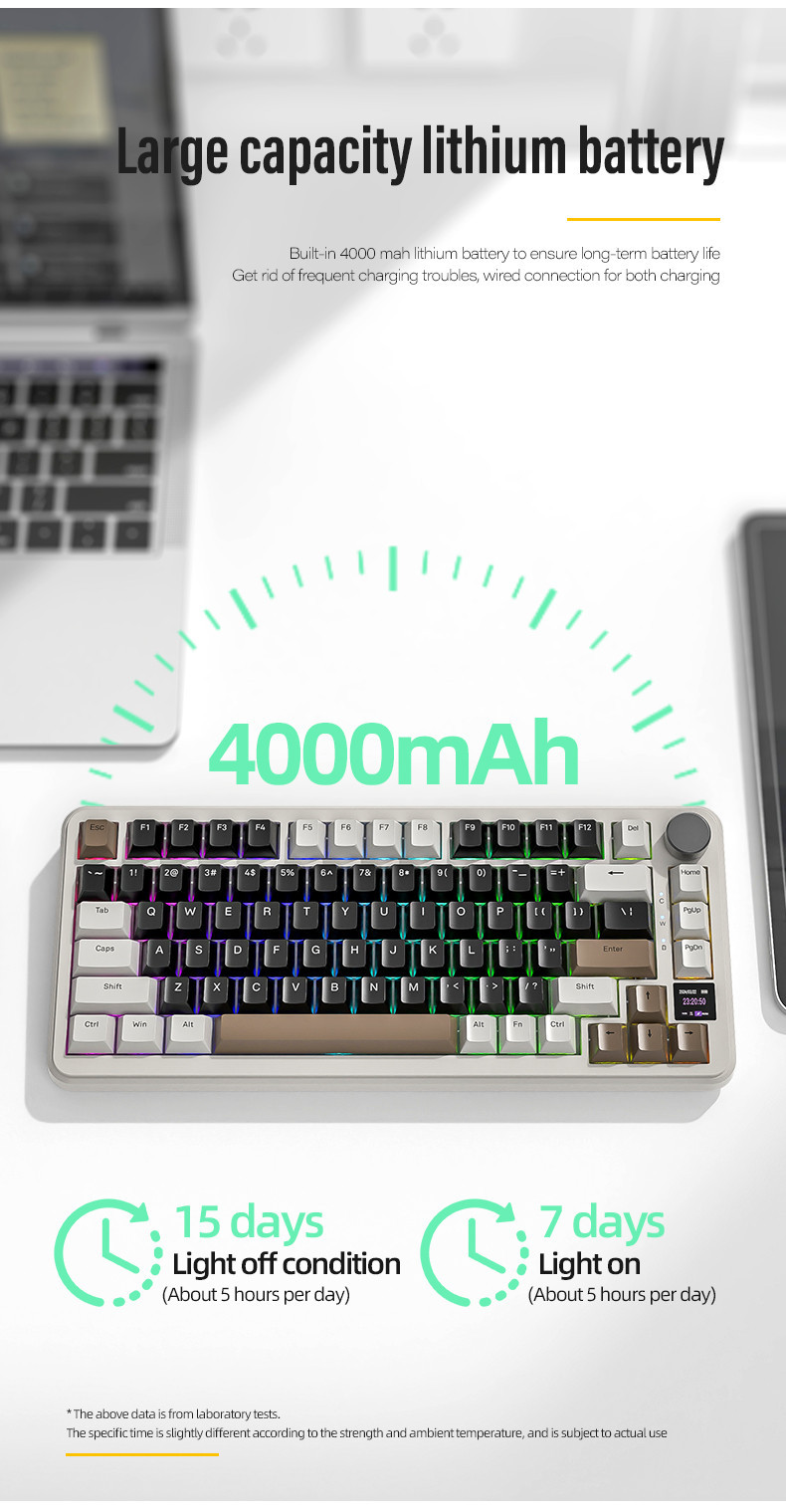 Attack Shark X85/X85 Pro Wireless Mechanical Keyboard 75% 80 Key RGB Screen Bluetooth 2.4G ...