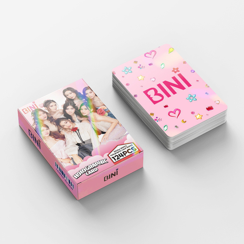 124 LOMO small card girl group BINI laser card exquisite sticker star ...