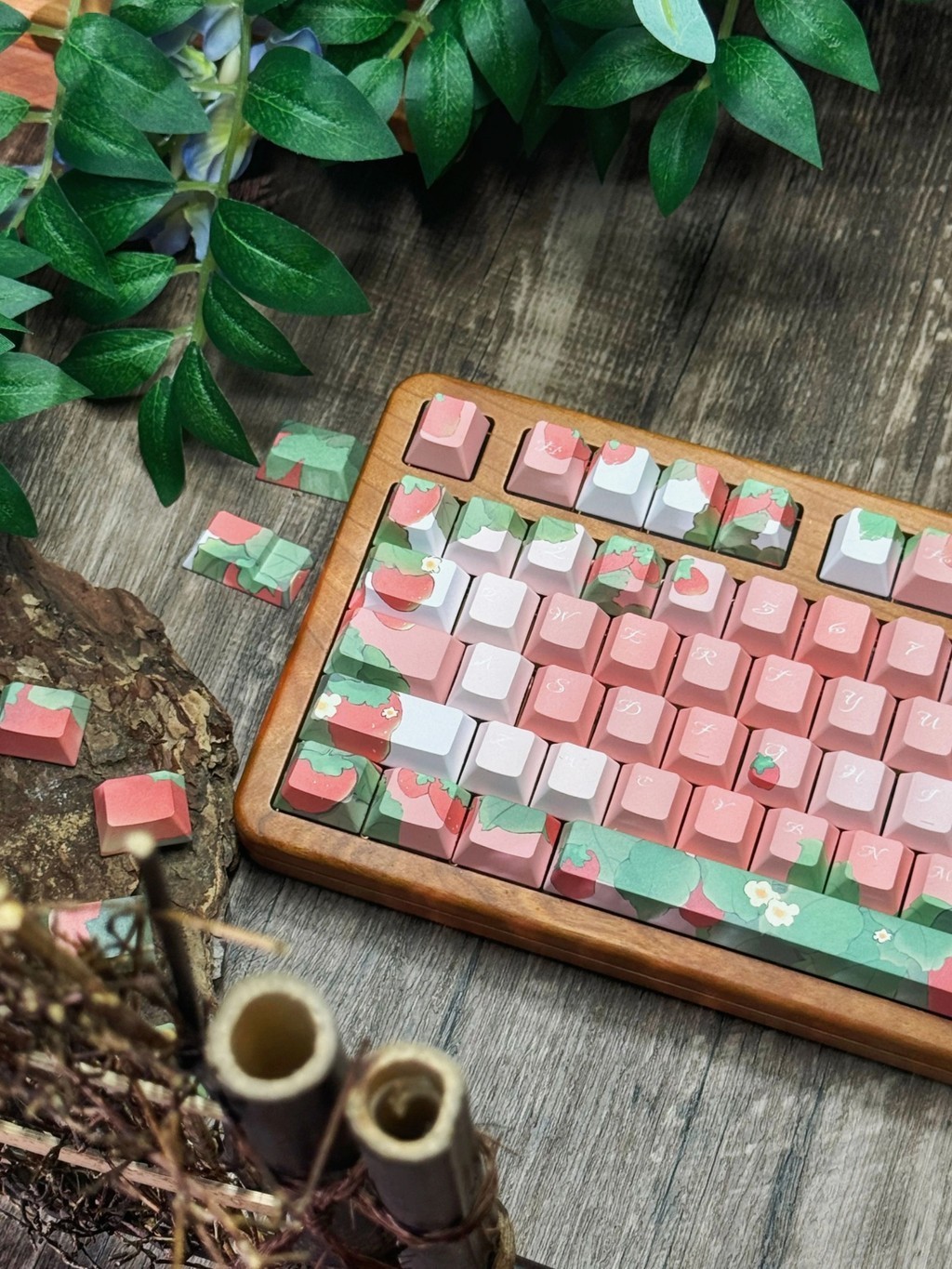 Strawberry Keycap Cherry/MOA Profile 120 Keys PBT Five-sided Dye ...