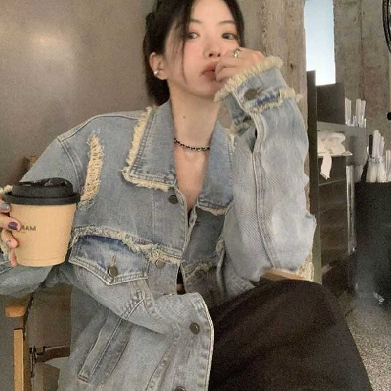 Denim COCONI Perforated Jacket Women New Korean Edition Vintage Fur ...