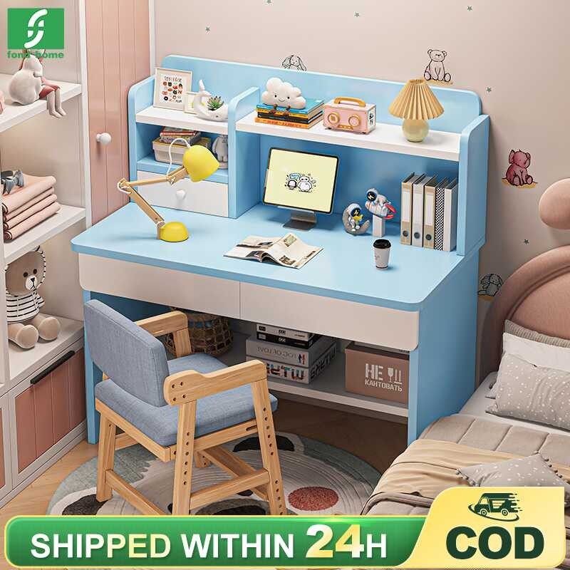 Study 100/120Cm Children With Book Shelf Computer Table Home Office ...