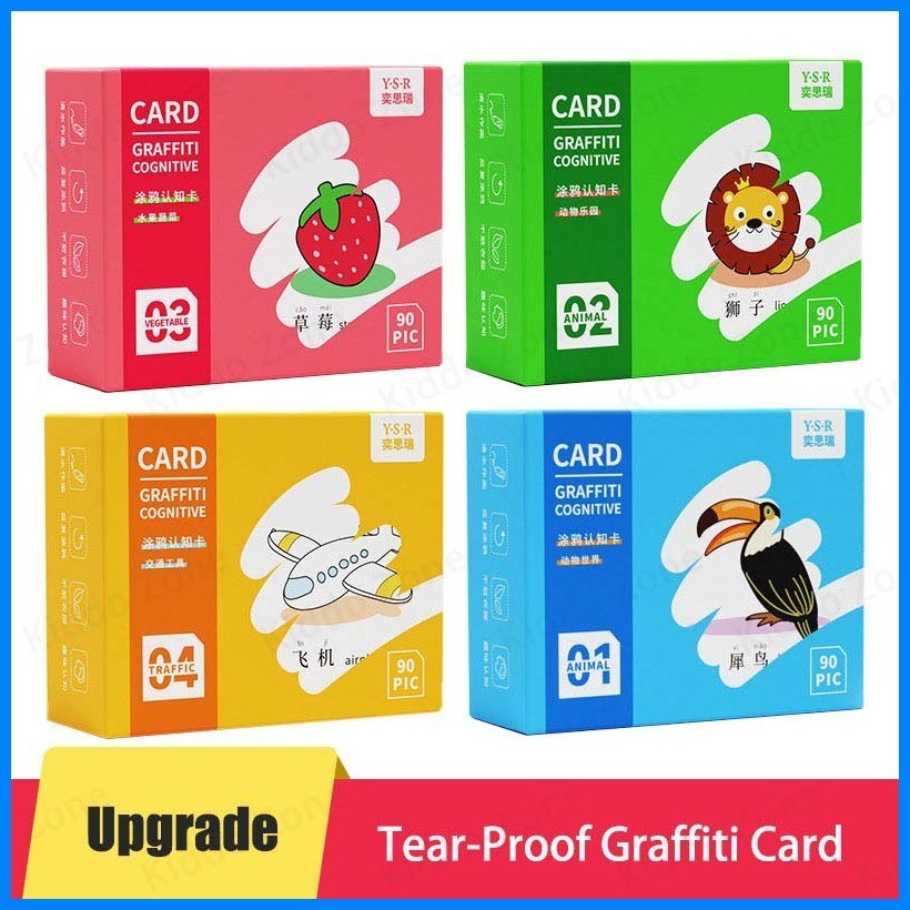 ∏ Doodle Flash Card With Water Pen Early Educational Cards Fruits ...