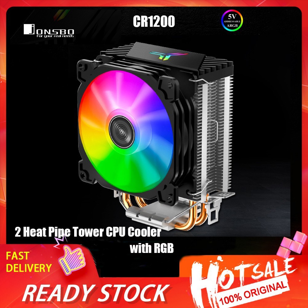 【Free thermal paste】Jonsbo CR1200 Tower RGB CPU Cooler Fan 4 Heatpipes ...