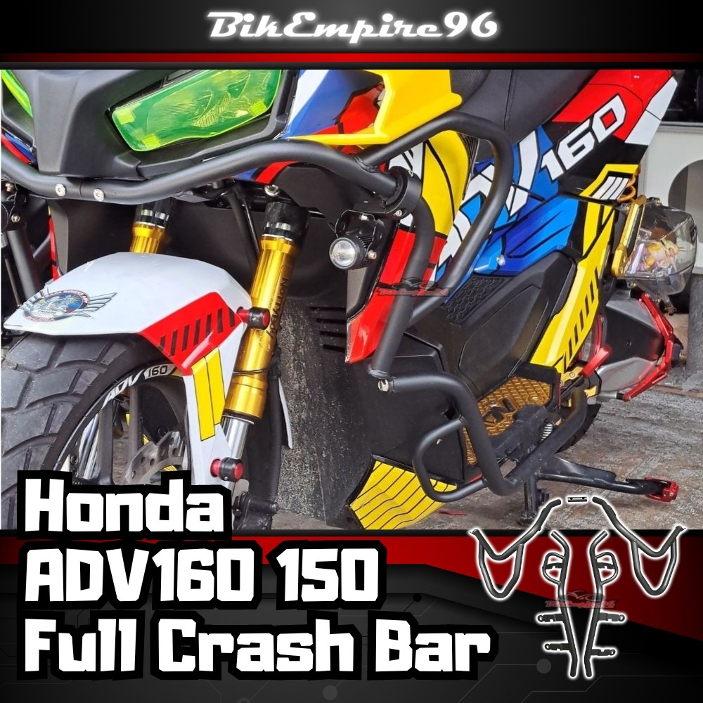 Honda ADV160 ADV150 Crash Bar V3 Design Crash Bar Frame Perfect Welding Black steel | Shopee ...