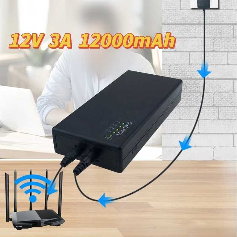 Mini Md2ts DC UPS Para Sa Wifi Router UPS Portable Power Supply 12V 3A 12000Mah UPS CCTV Camera ...