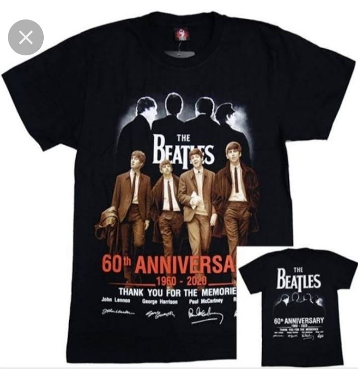 Vintage Style Rockband Tees Beatles 60th Anniversary Modern Bootleg ...