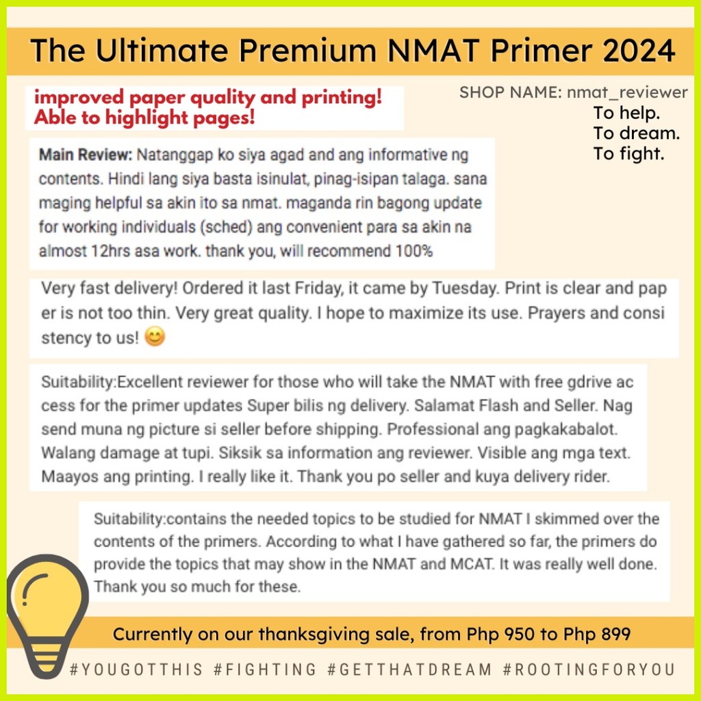 NMAT REVIEWER 2024 (THE ORIGINAL ULTIMATE) (with Online Tips, and NMAT ...
