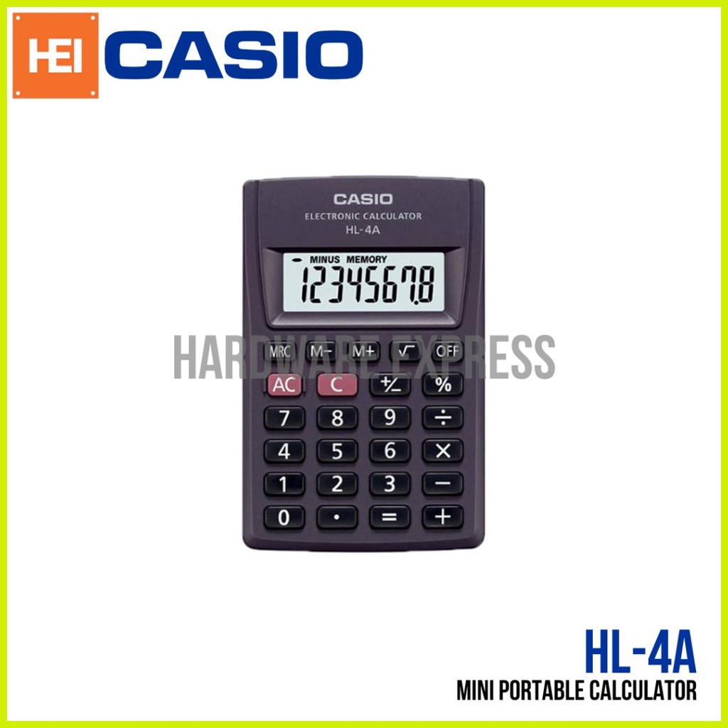 ♂ CASIO HL-4A Mini Portable Type Calculator Extra Small Size (8 Digits ...
