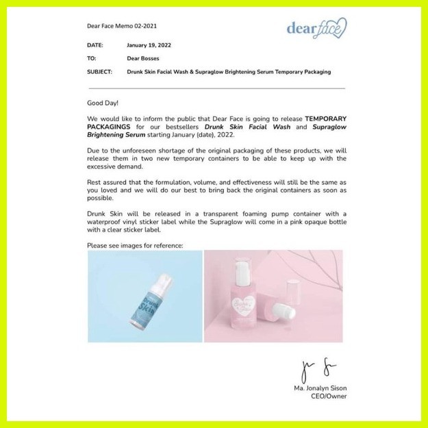 Dear Face Drunk Skin Facial Wash and Supra Glow Serum Anti-Acne ...