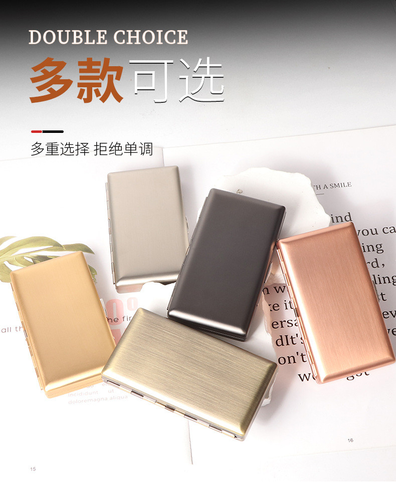 New Ultra-Thin Metal Cigarette Case Storage Box Lightweight Portable ...