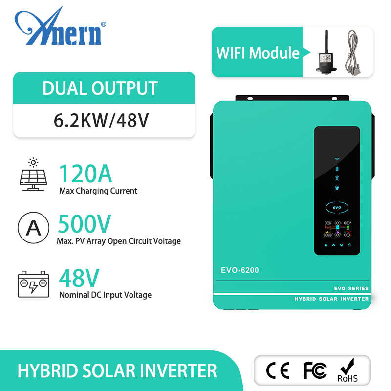 1.6Kw 々 Anern 3Kw 4.2Kw 6.2Kw Mppt Solar 12V 24V 48V Dual Output Off Grid Inverter 230V PV 400V ...