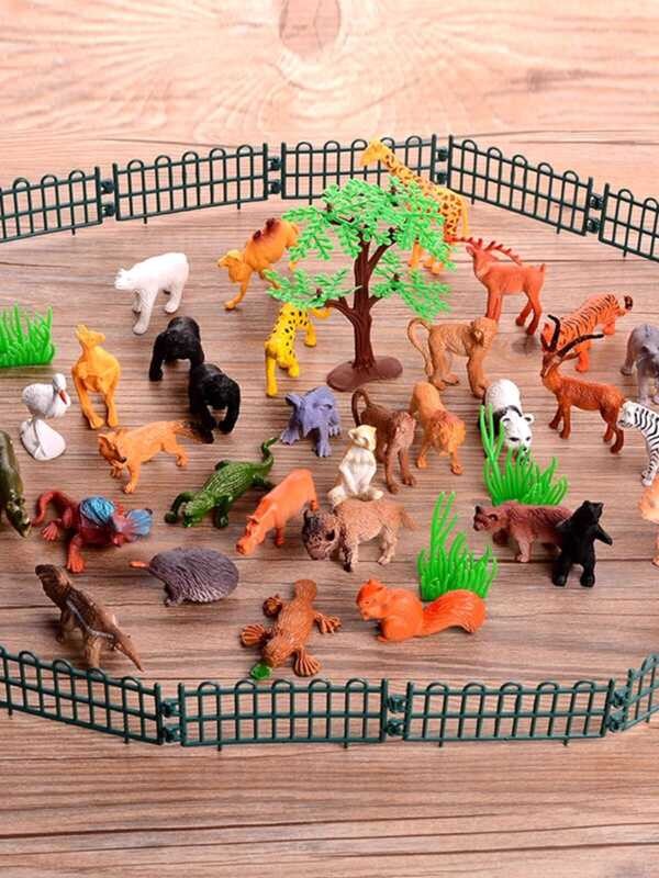 32 Wild Jungle Simulation Animal Model Set Children's Dinosaur Toys ...