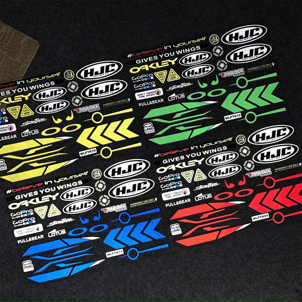 HJC Helmet Reflective Motorcycle Sticker Body Helmet decoration ...