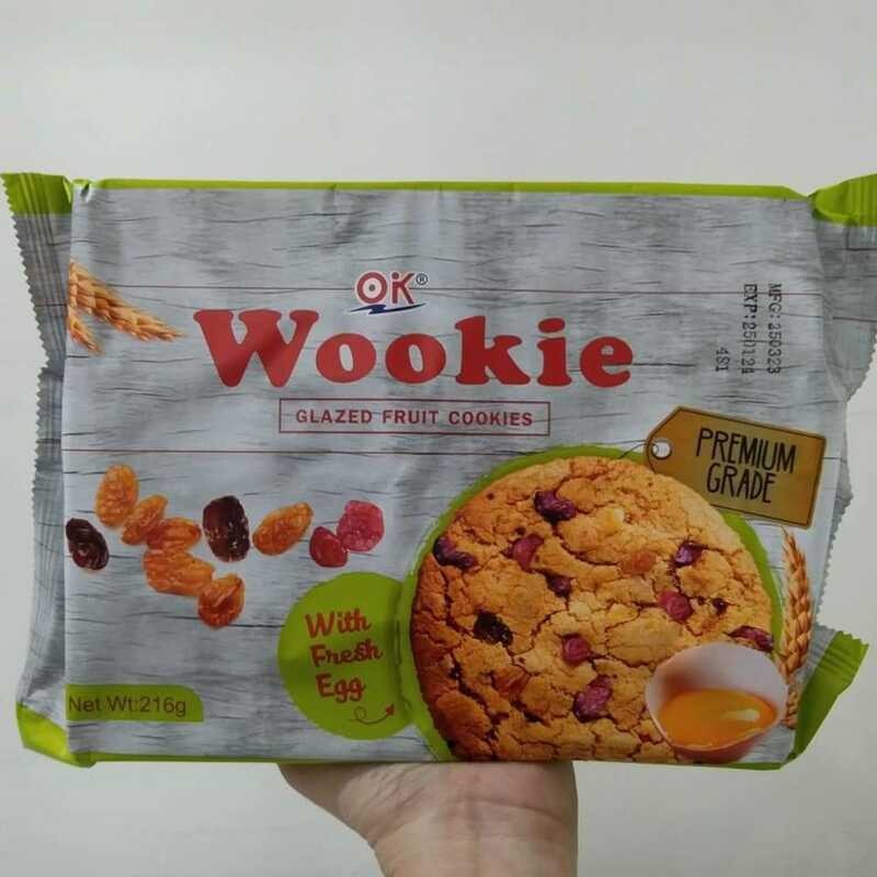 Ok Wookie Glazed Fruit Cookies 216G / Chocolate Chip Cookies | Shopee ...