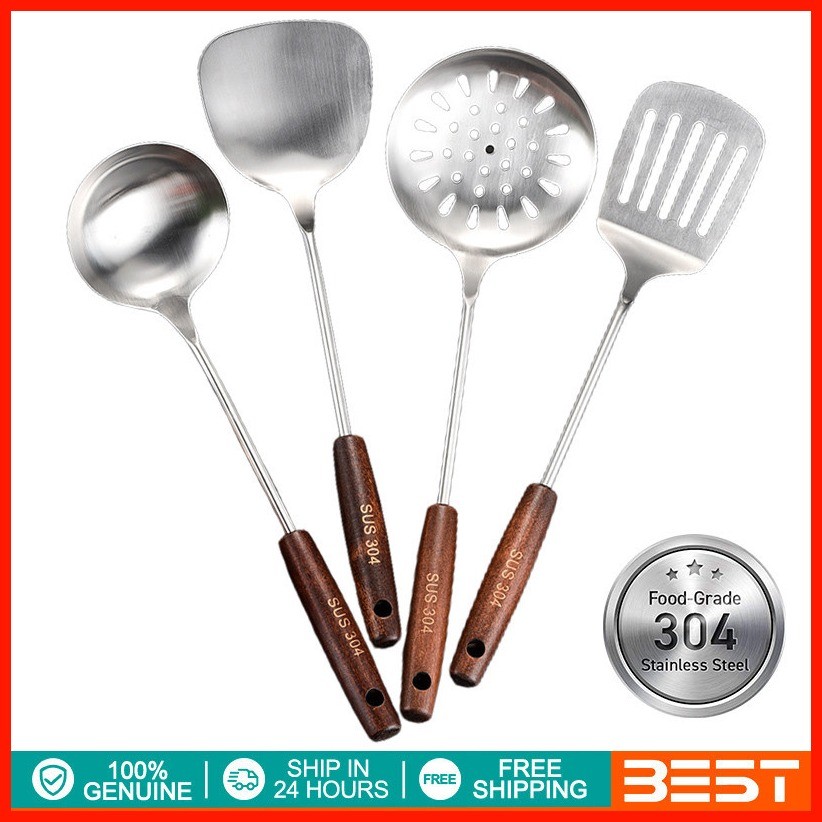 ⛅ Stainless Steel Cooking Kitchen Utensils Set Serving Spoon For Soup ...
