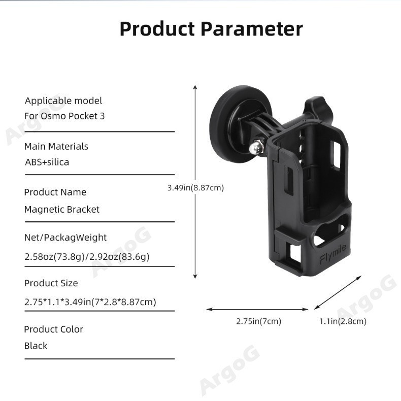 ArgoG Magnetic Mount For DJI Osmo Pocket 3 Expansion Adapter with Cold ...