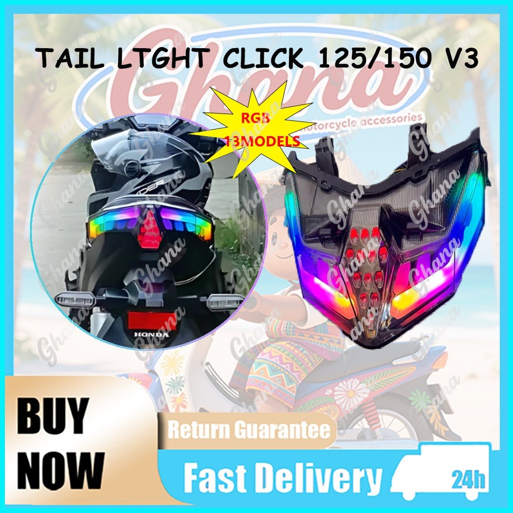 Honda Click 125/150 v3 Tail Light RGB 13Modes LED VIVID Color Plug And ...