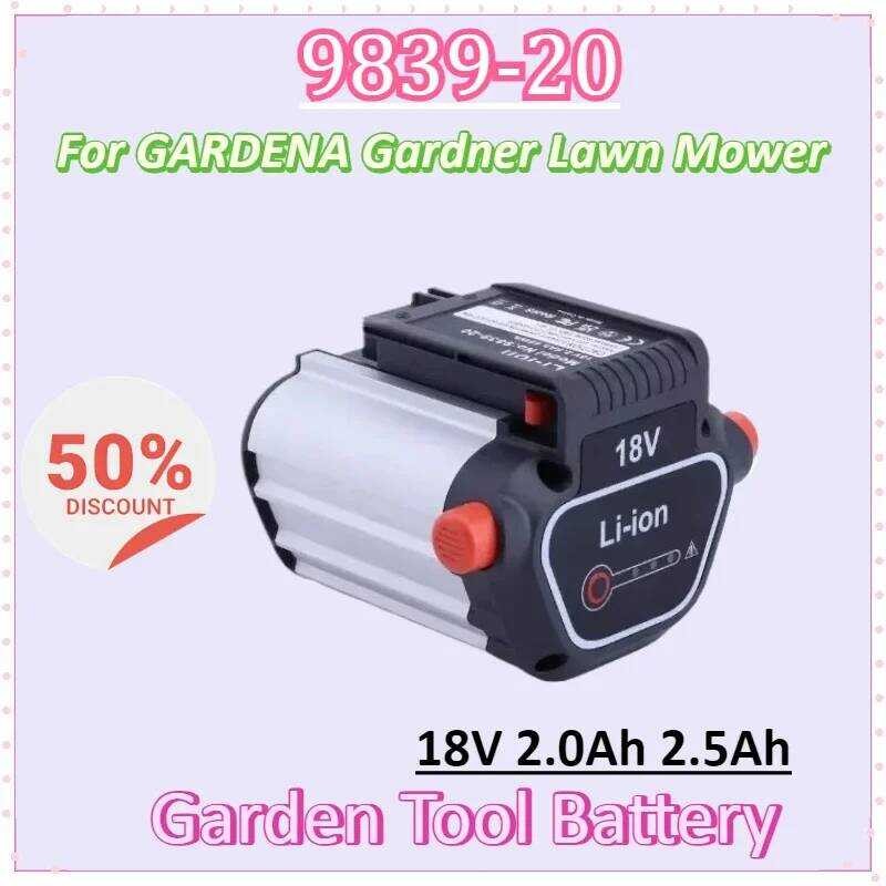 New 28 9839-20 2.5/2.0Ah Bat For GARDENA Gardner Lawn Mower 18V 2.0Ah 2 ...