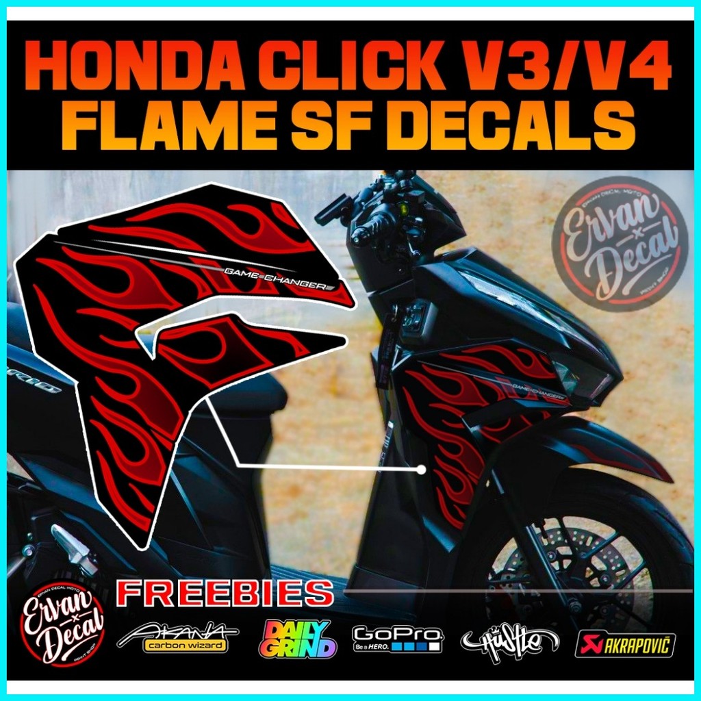 HONDA CLICK 125 VERSION 3 2023 FLAME SF STICKER DECALS | Shopee Philippines