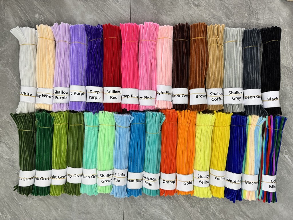 100pcs 8mm Extra thick Fuzzy Wire Velvet wire Chenille Stems Pipe ...
