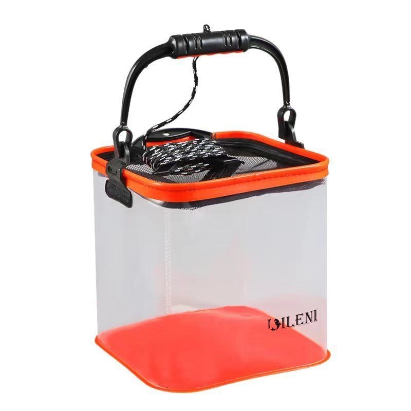 Transparent Water Bucket, Folding Fishing Bucket, Transparent Bucket ...