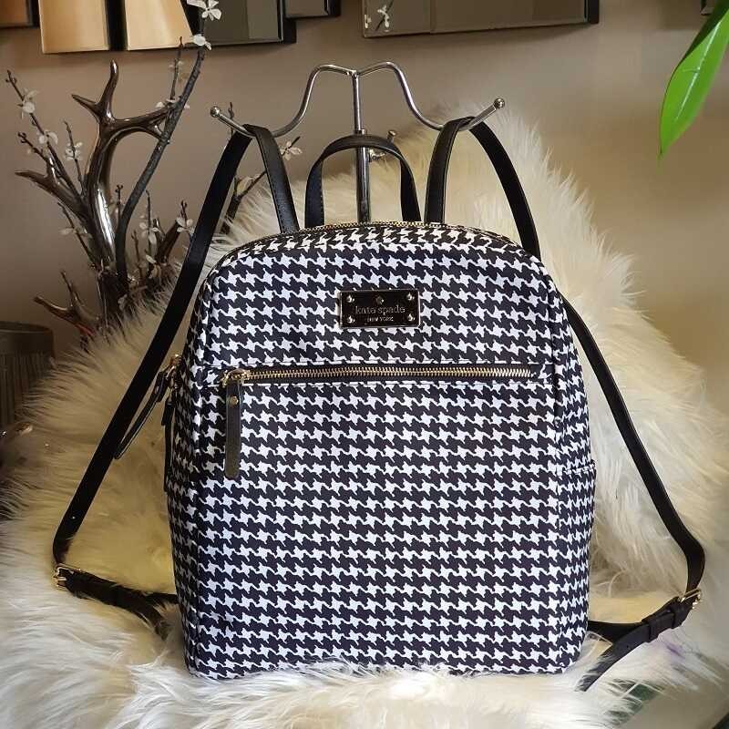 Na Orihinal Kate Spade Blake Avenue Checkered Backpack - Black | Shopee ...