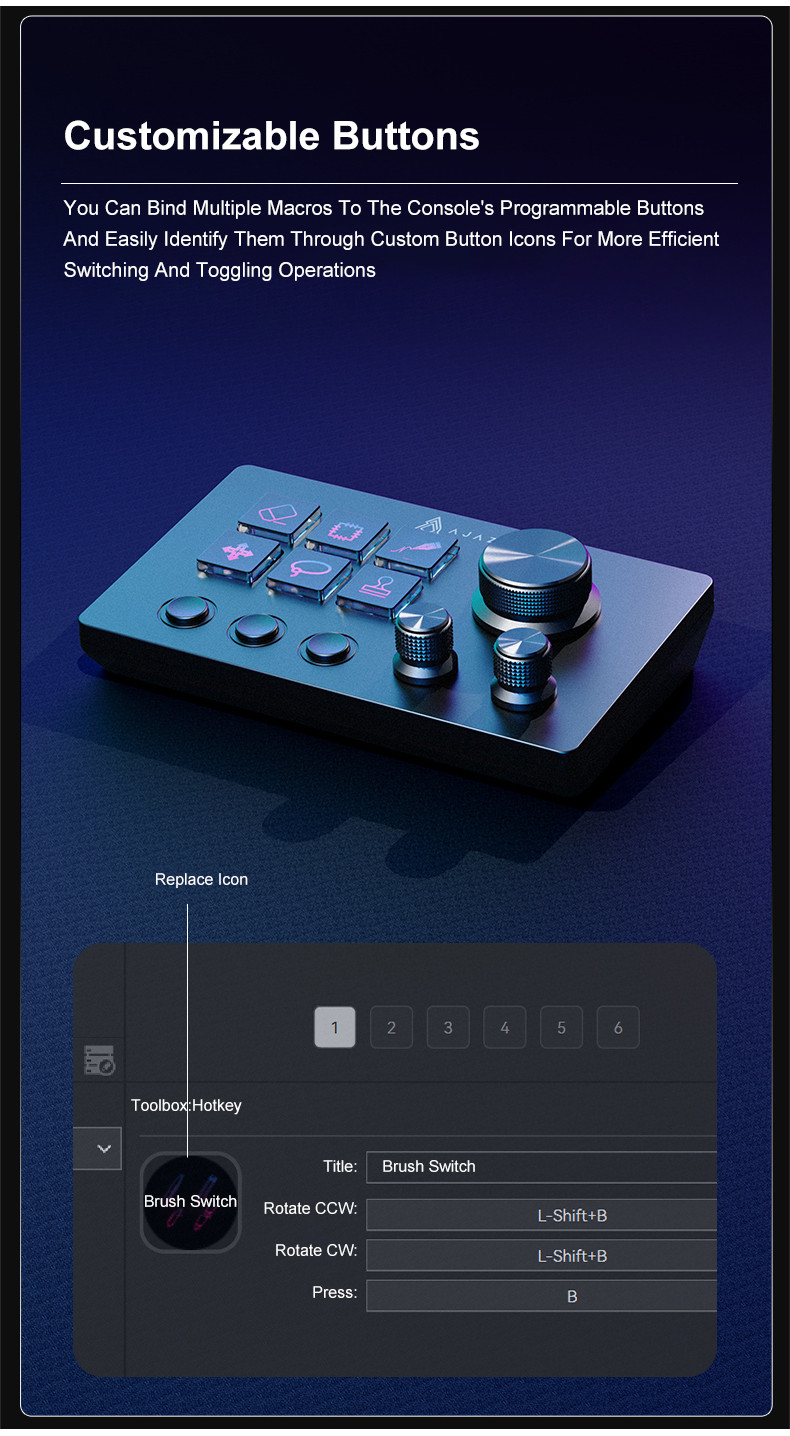 Ajazz AKP03E Programmable Macro Keyboard 12 Keys Mechanical Gaming Keyboard Custom Button Mini ...