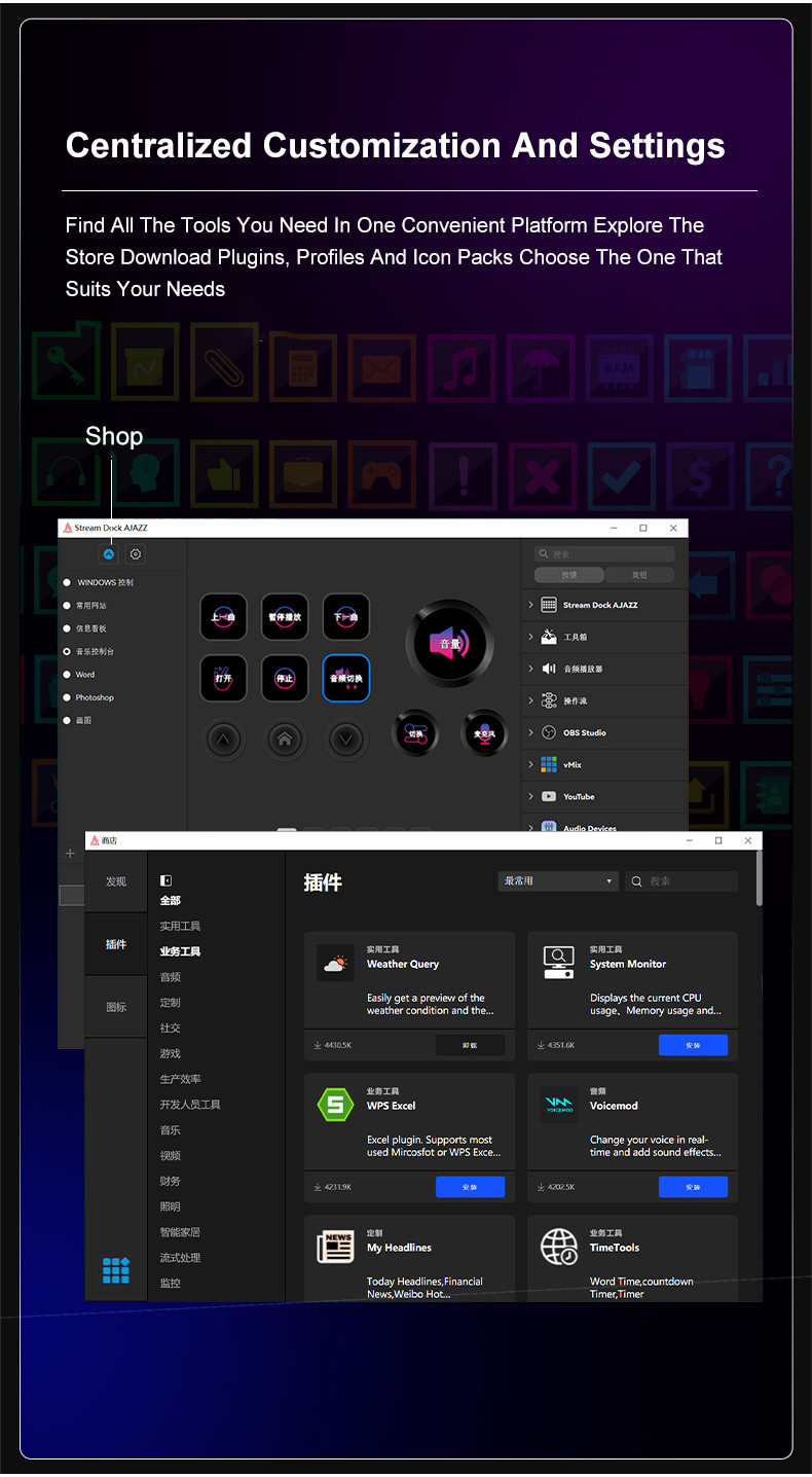 Ajazz AKP03E Programmable Macro Keyboard 12 Keys Mechanical Gaming ...