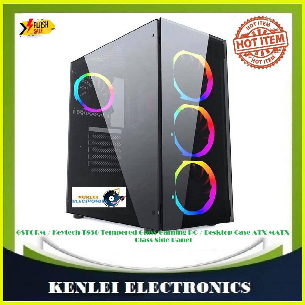 Keytech T850 Tempered Glass Gaming PC / Desktop Case ATX MATX | Shopee ...