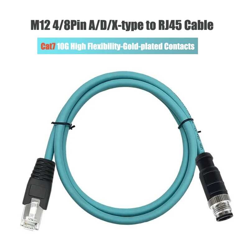 8Pin M12 X Type to RJ45 Connector Cable 4Pin A/D/X-type Connection ...