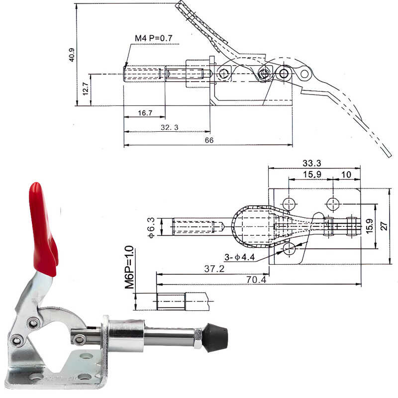 1/2/3/4Pcs Gh-301Am Quick Release Toggle Clamp 45Kg 99Lbs Clamping ...
